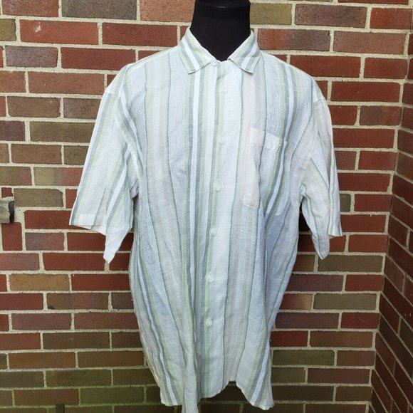 Trust | Shirts | Trust Mens Large Striped Linen Shirt | Poshmark